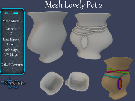 Second Life Marketplace - ~tc~ Mesh Lovely Pot 2 FullPerm Kit